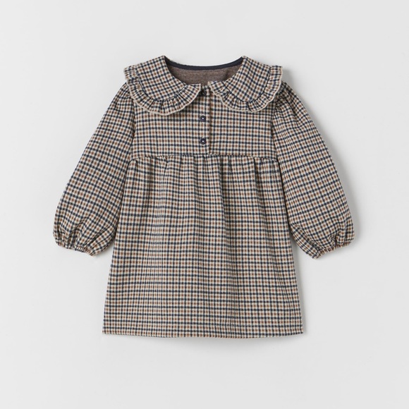 Zara | Dresses | Zara Girls Houndstooth Bib Collar Dress | Poshmark